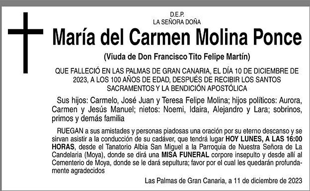 María del Carmen Molina Ponce | Canarias7